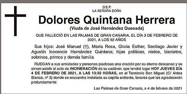 Dolores Quintana Herrera | Canarias7