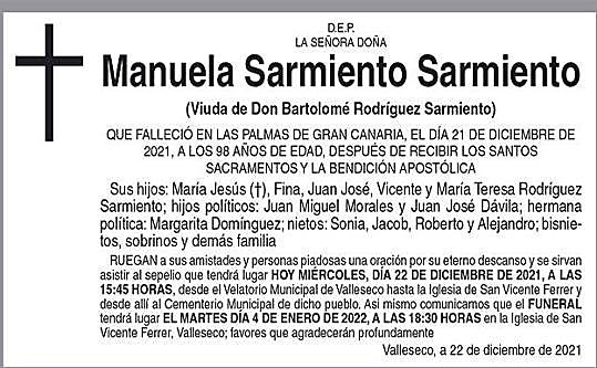 Manuela Sarmiento Sarmiento | Canarias7