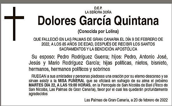Dolores García Quintana | Canarias7