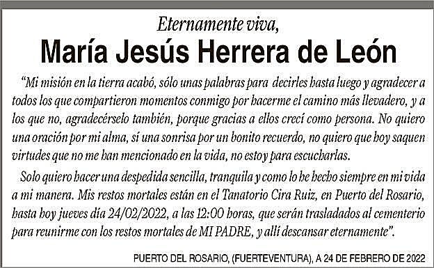 María Jesús Herrera de León | Canarias7