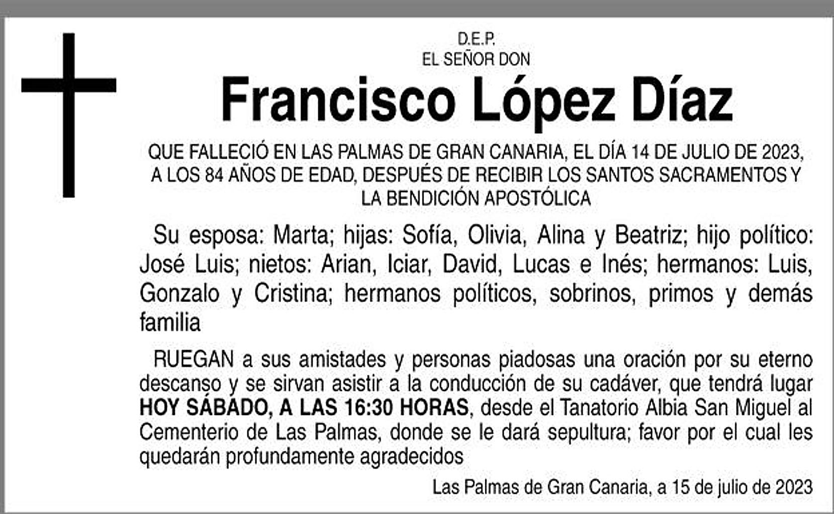 Francisco López Díaz | Canarias7