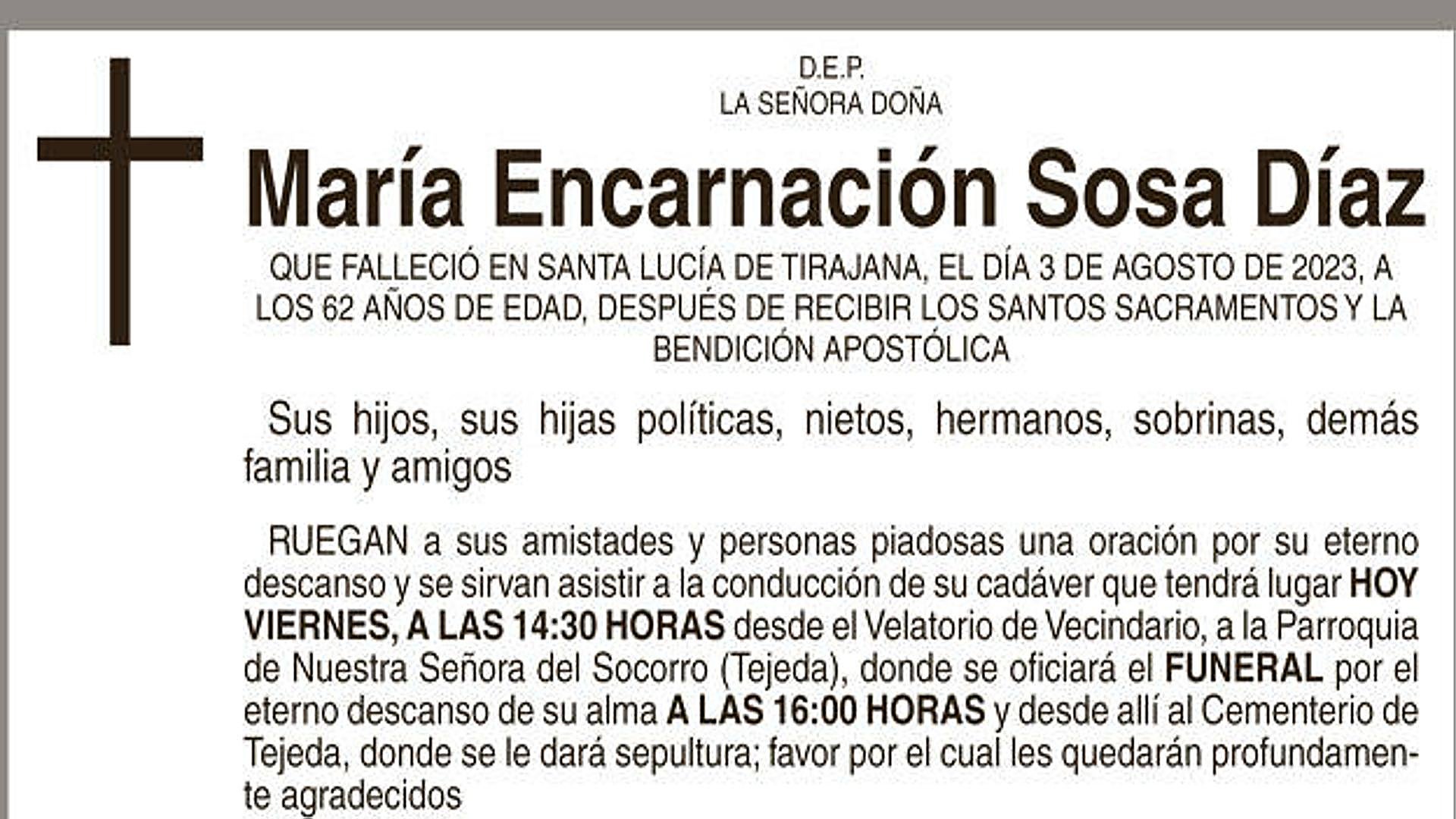 María Encarnación Sosa Díaz | Canarias7