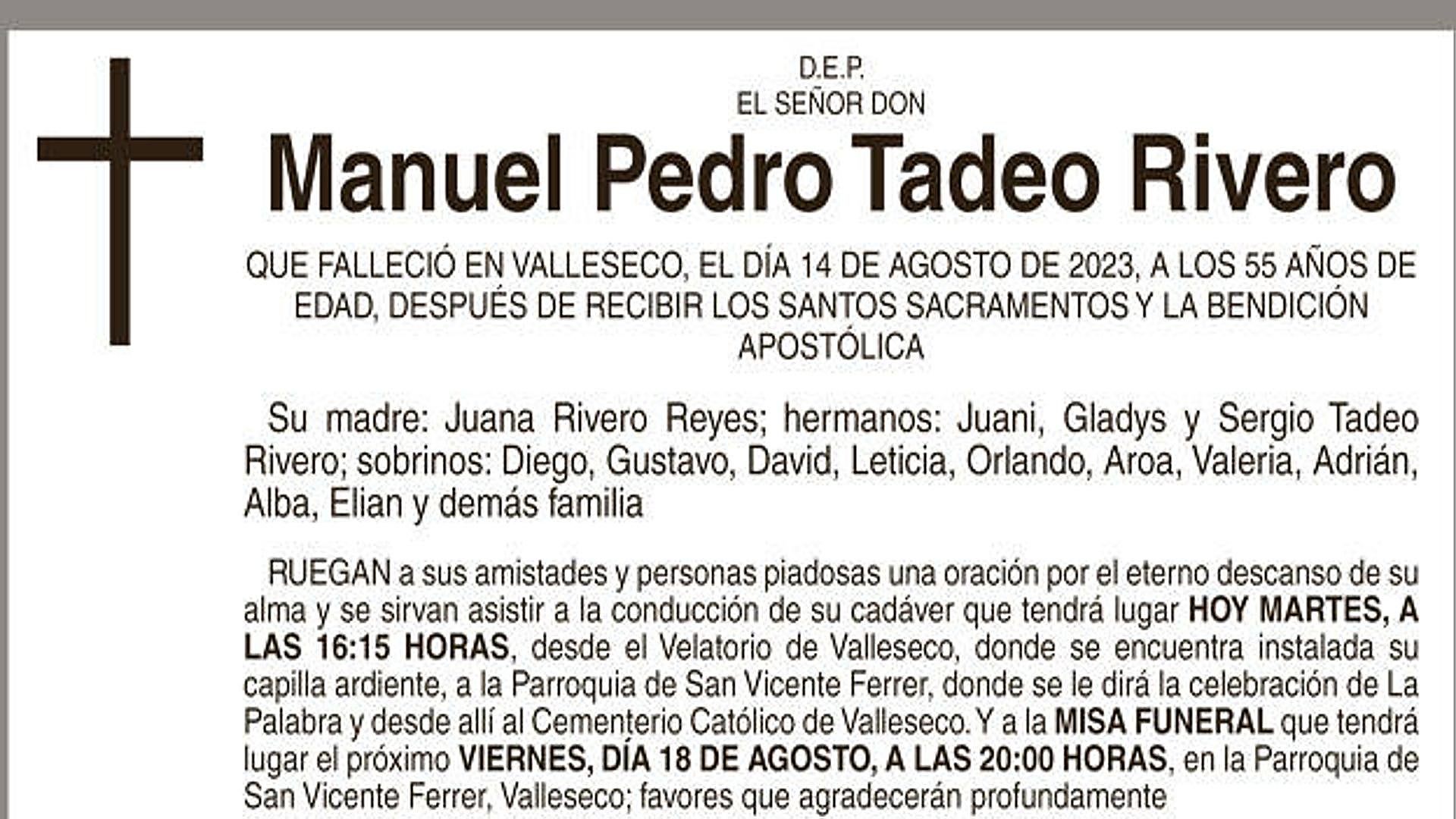 Manuel Pedro Tadeo Rivero | Canarias7
