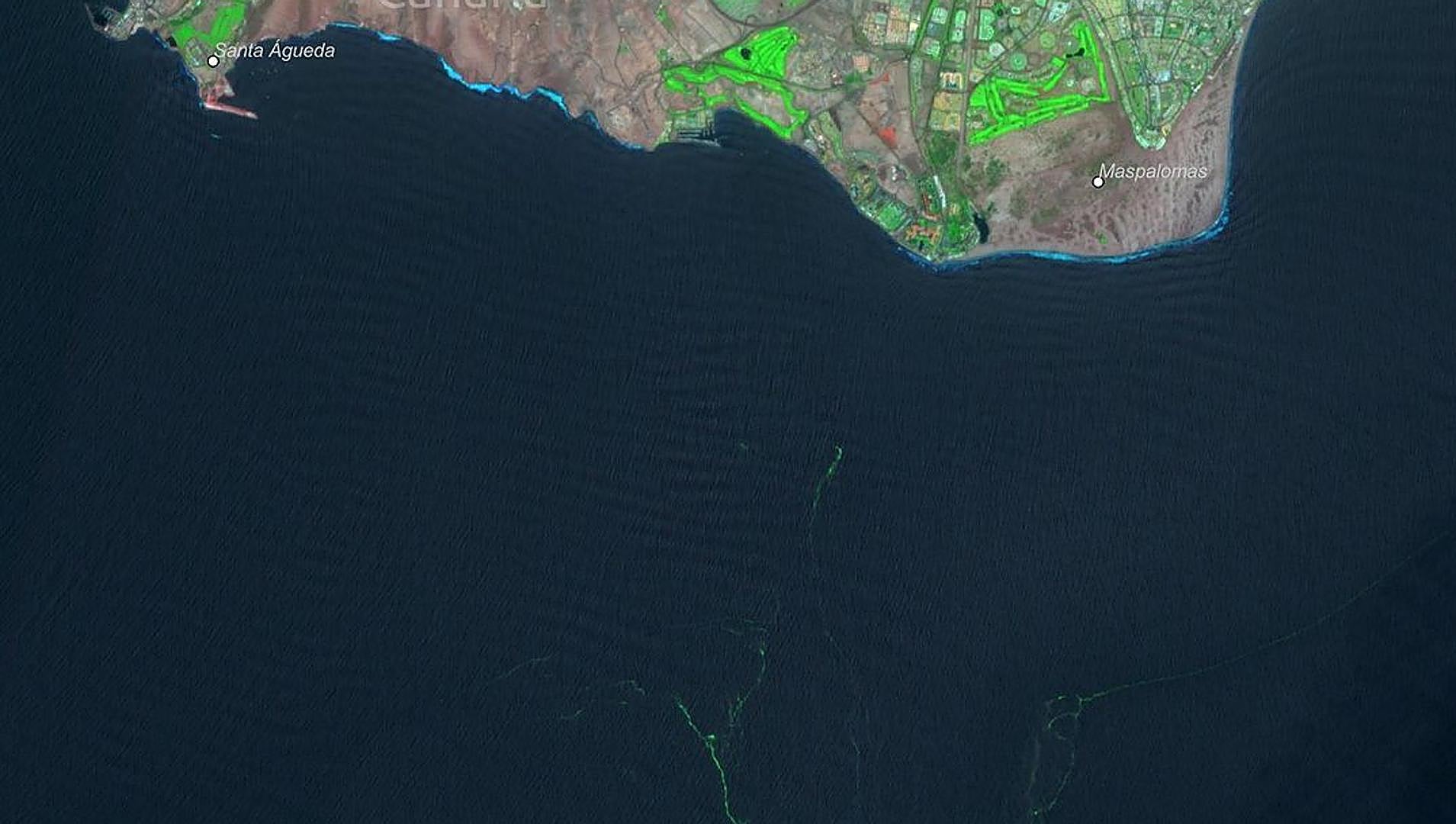 micralgas: La impactante imagen desde el espacio de las microalgas al sur de Gran Canaria ...