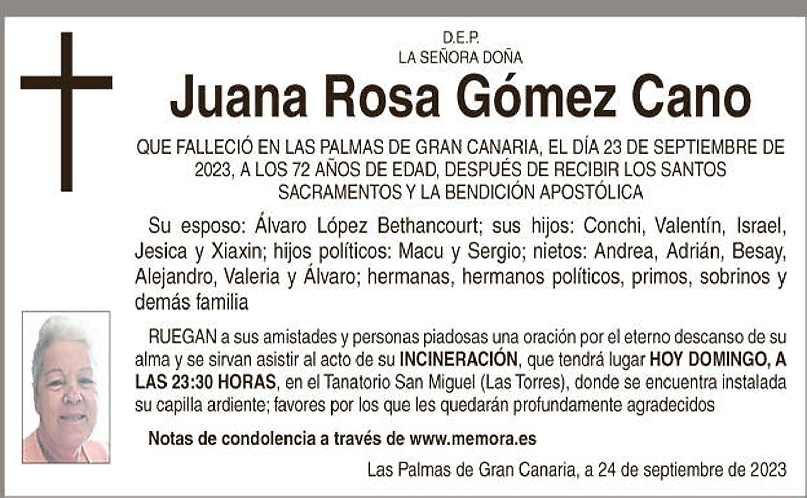 Juana Rosa Gómez Cano | Canarias7