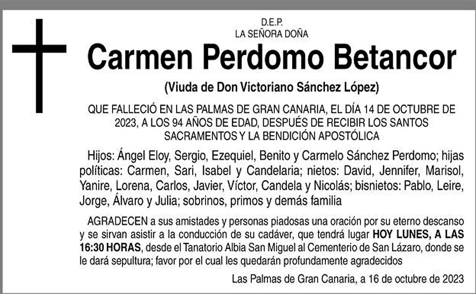 Carmen Perdomo Betancor | Canarias7