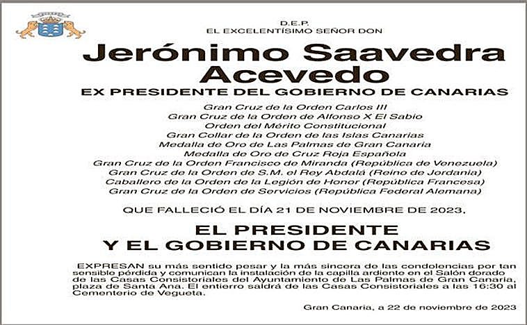 Jerónimo Saavedra Acevedo | Canarias7