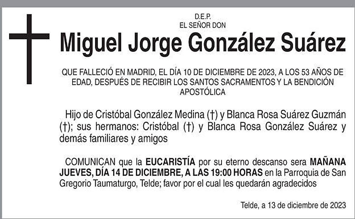 Miguel Jorge González Suárez | Canarias7