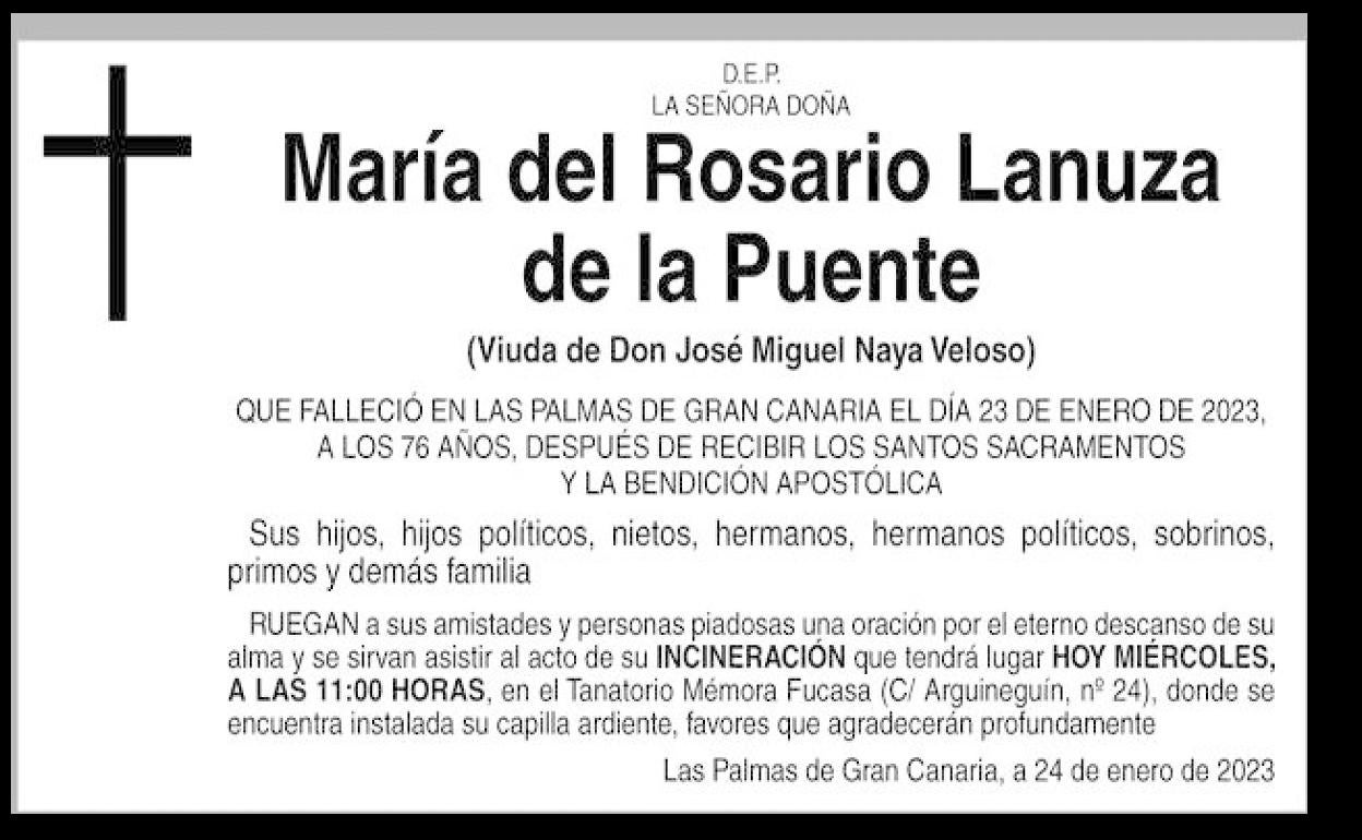 María del Rosario Lanuza de la Puente | Canarias7