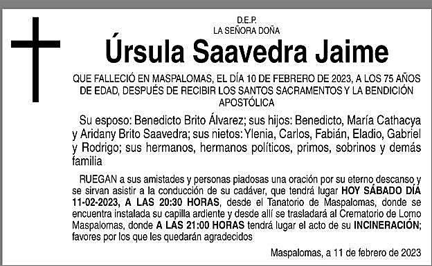 Úrsula Saavedra Jaime | Canarias7