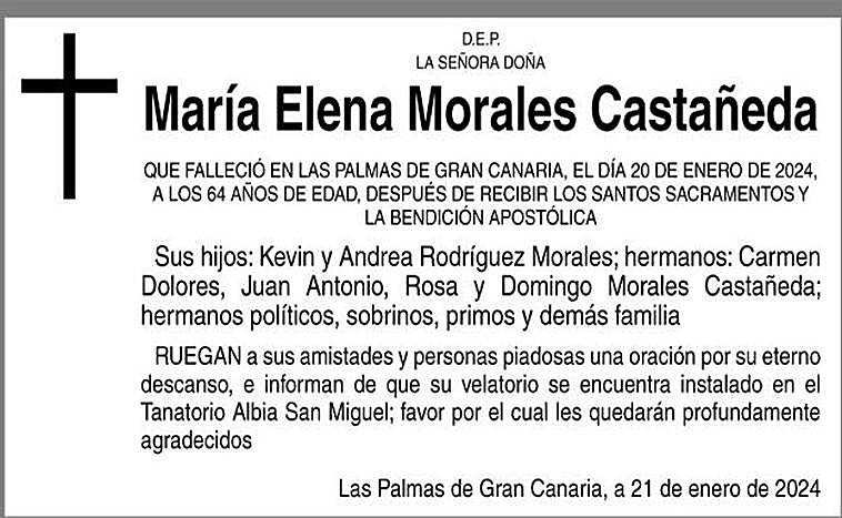 María Elena Morales Castañeda | Canarias7