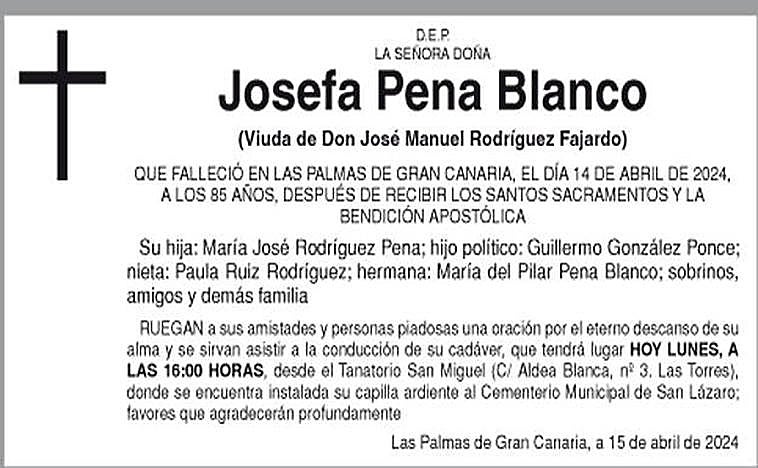 Josefa Pena Blanco | Canarias7