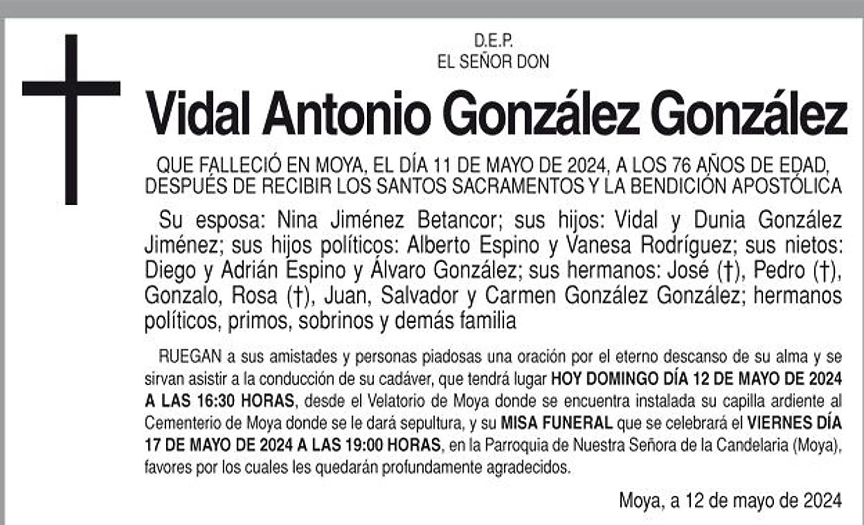 Vidal Antonio González González | Canarias7