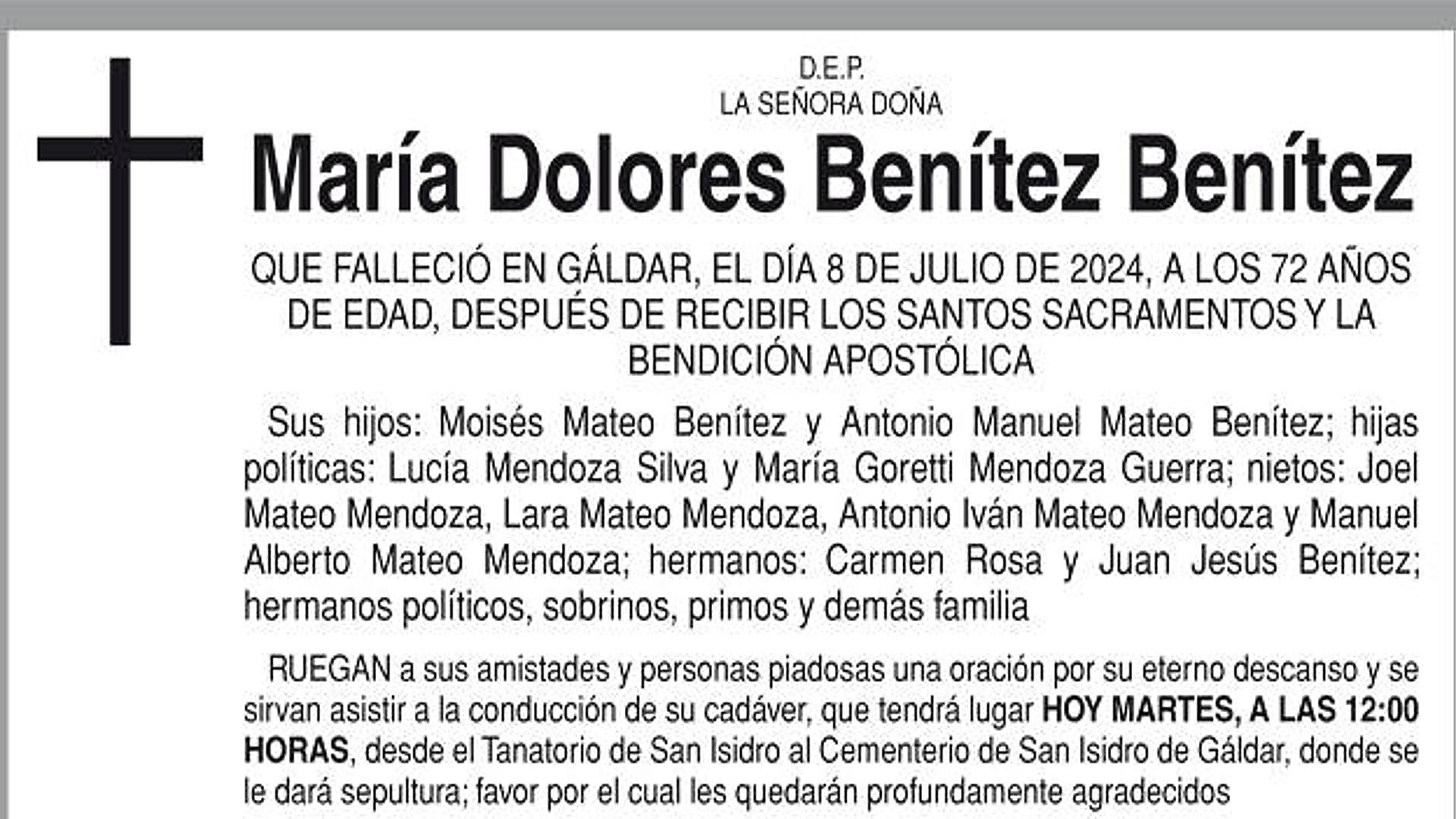 María Dolores Benítez Benítez | Canarias7