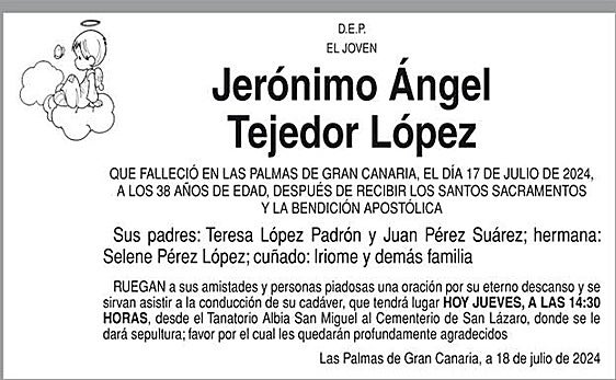 Jerónimo Ángel Tejedor López | Canarias7