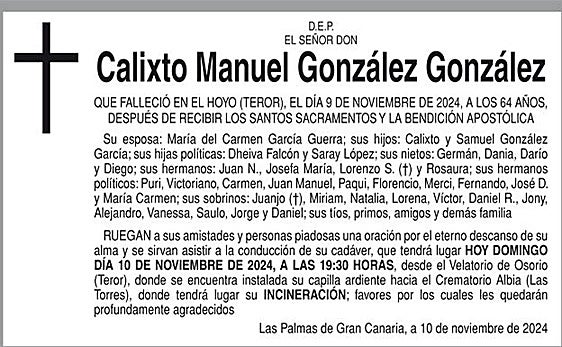 Calixto Manuel González González | Canarias7