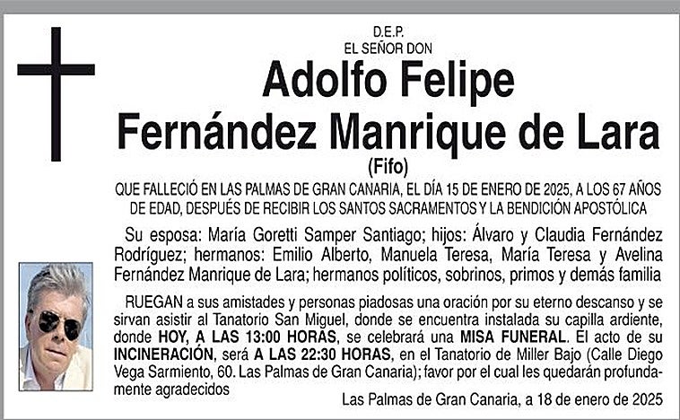 Adolfo Felipe Fernández Manrique de Lara | Canarias7