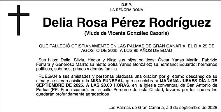 Delia Rosa Pérez Rodríguez | Canarias7