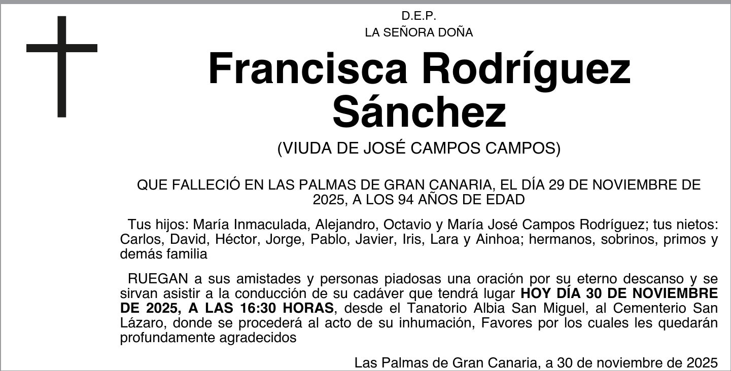 Francisca Rodríguez Sánchez | Canarias7