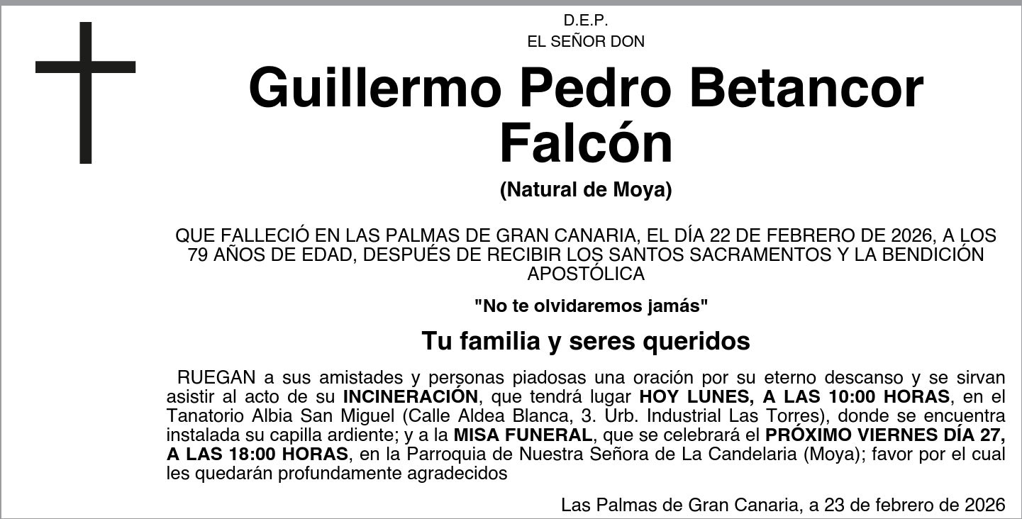 Guillermo Pedro Betancor Falcón | Canarias7