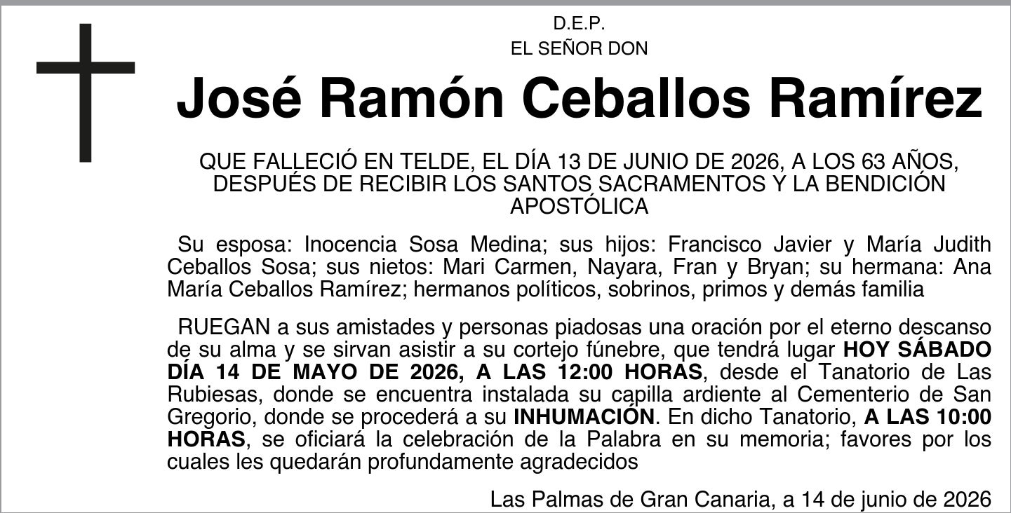 José Ramón Ceballos Ramírez | Canarias7