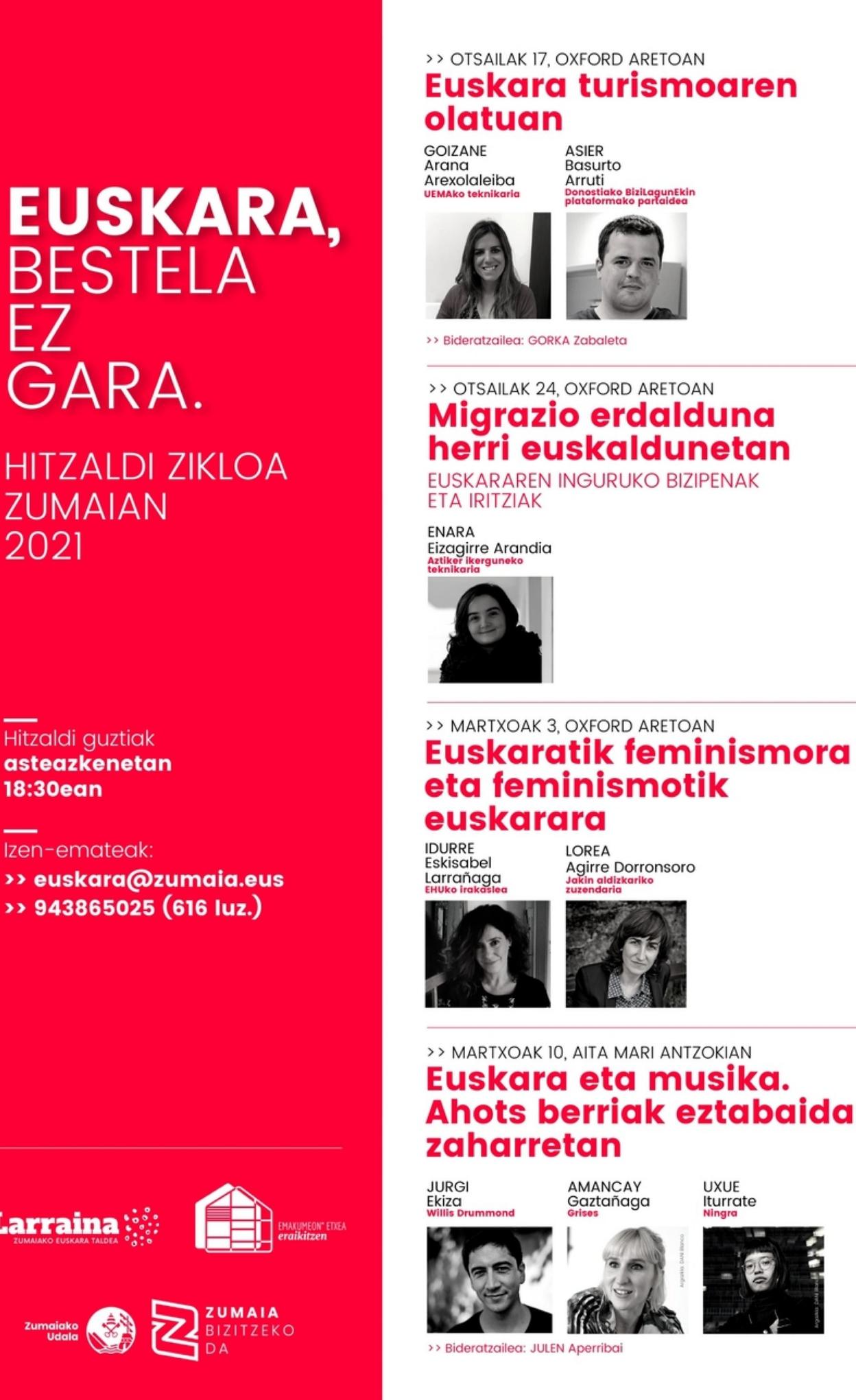 'Euskara, bestela ez gara' 10. hitzaldi zikloa elkarlanean antolatu ...