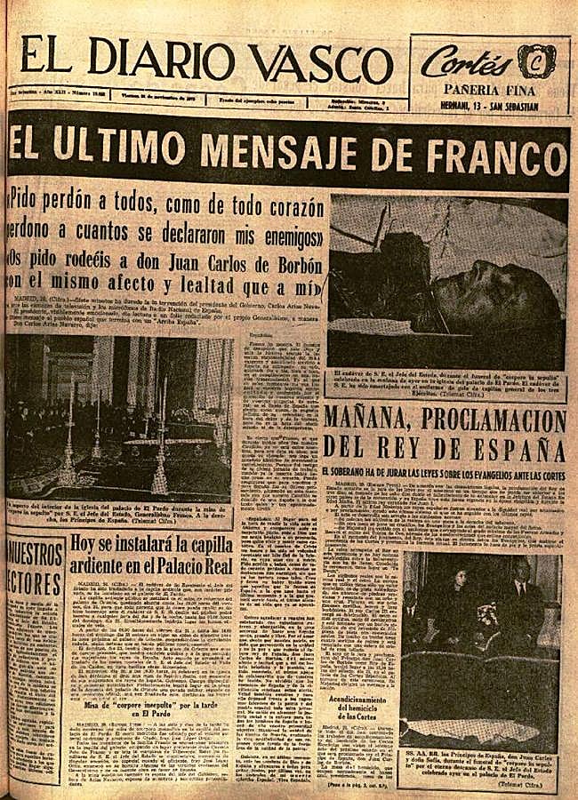 Edición especial: «Franco ha muerto» | El Diario Vasco