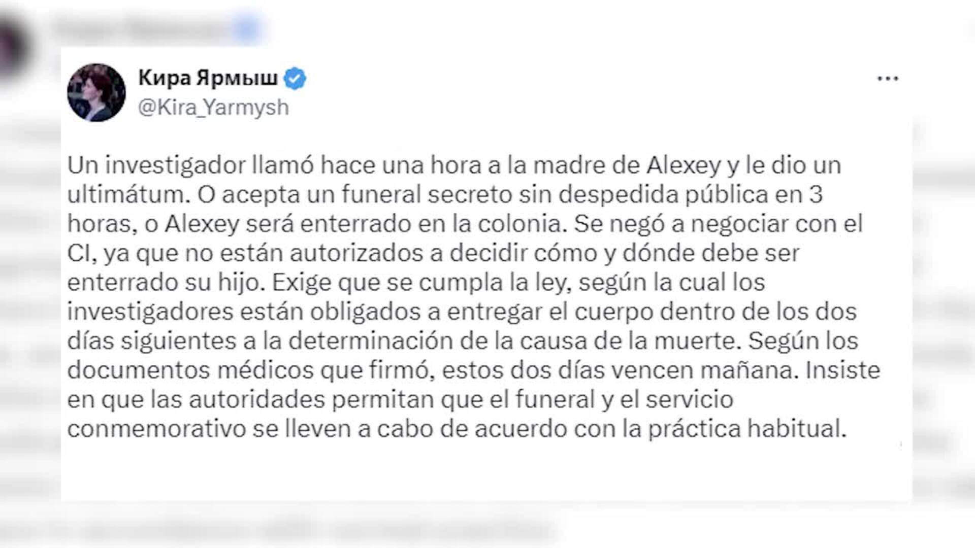 Las Autoridades Rusas Amenazan A La Madre De Navalni Con Enterrar Su