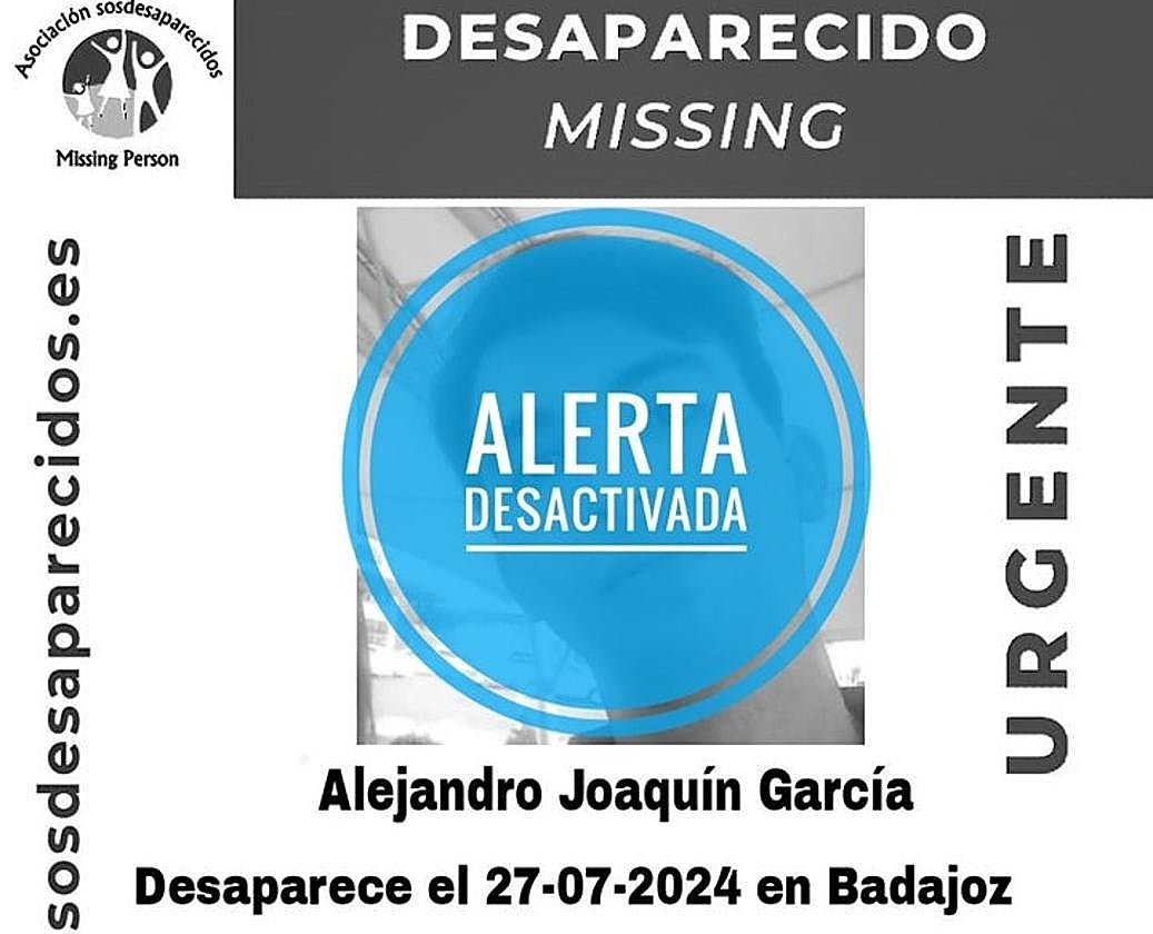 Hallan en Madrid a Alejandro Joaquín, el pacense desaparecido desde el ...