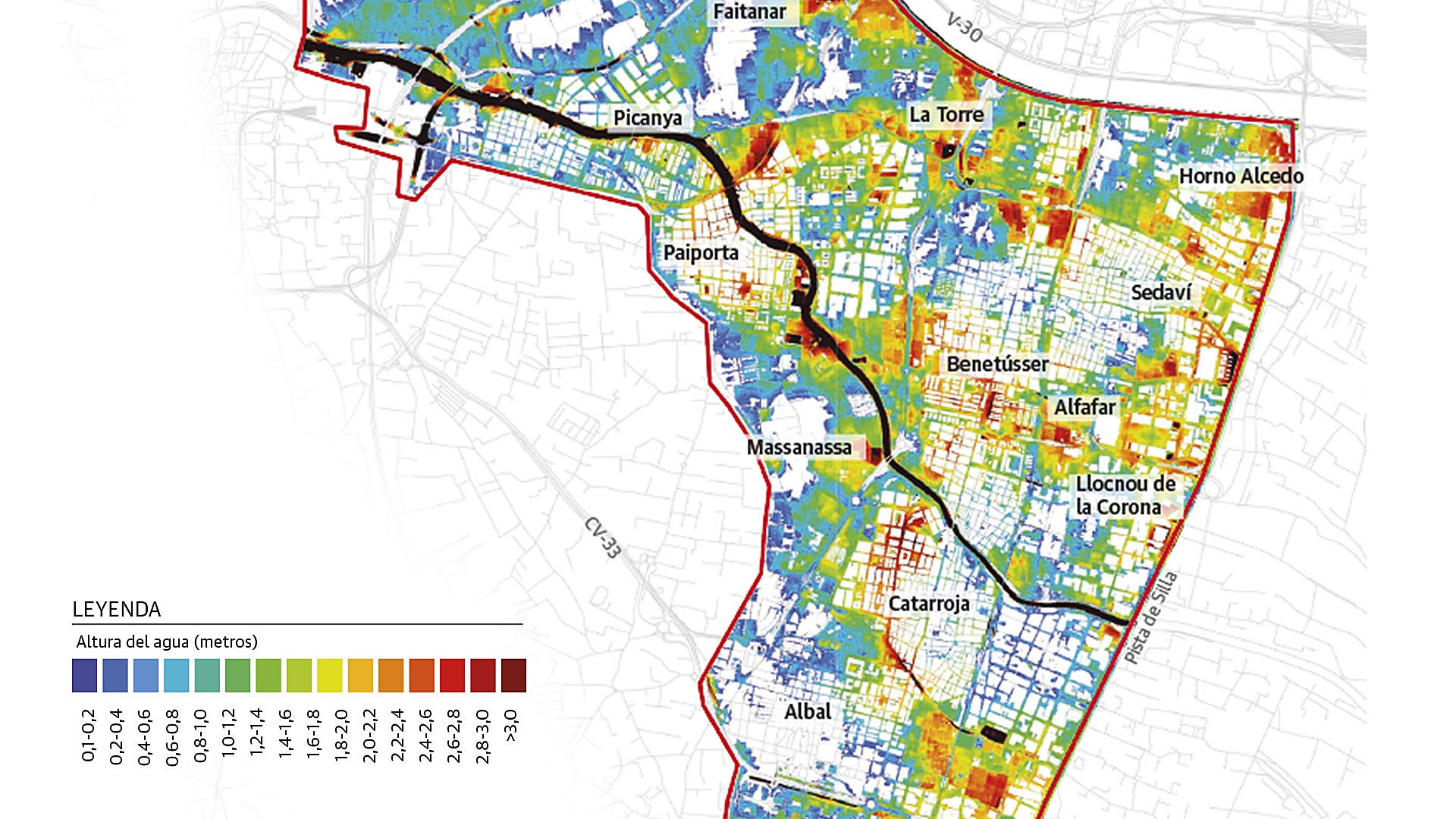 Dana en Valencia: El mapa de la dana, calle por calle | Las Provincias