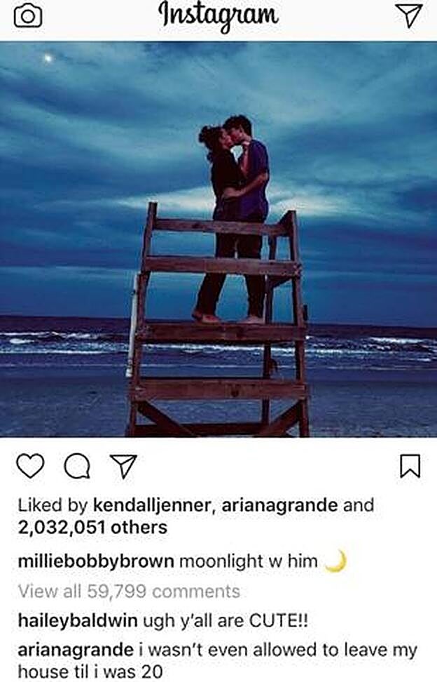 Desaparece la foto de Millie Bobby Brown con su novio de la que se burló Ariana Grande | Mujerhoy